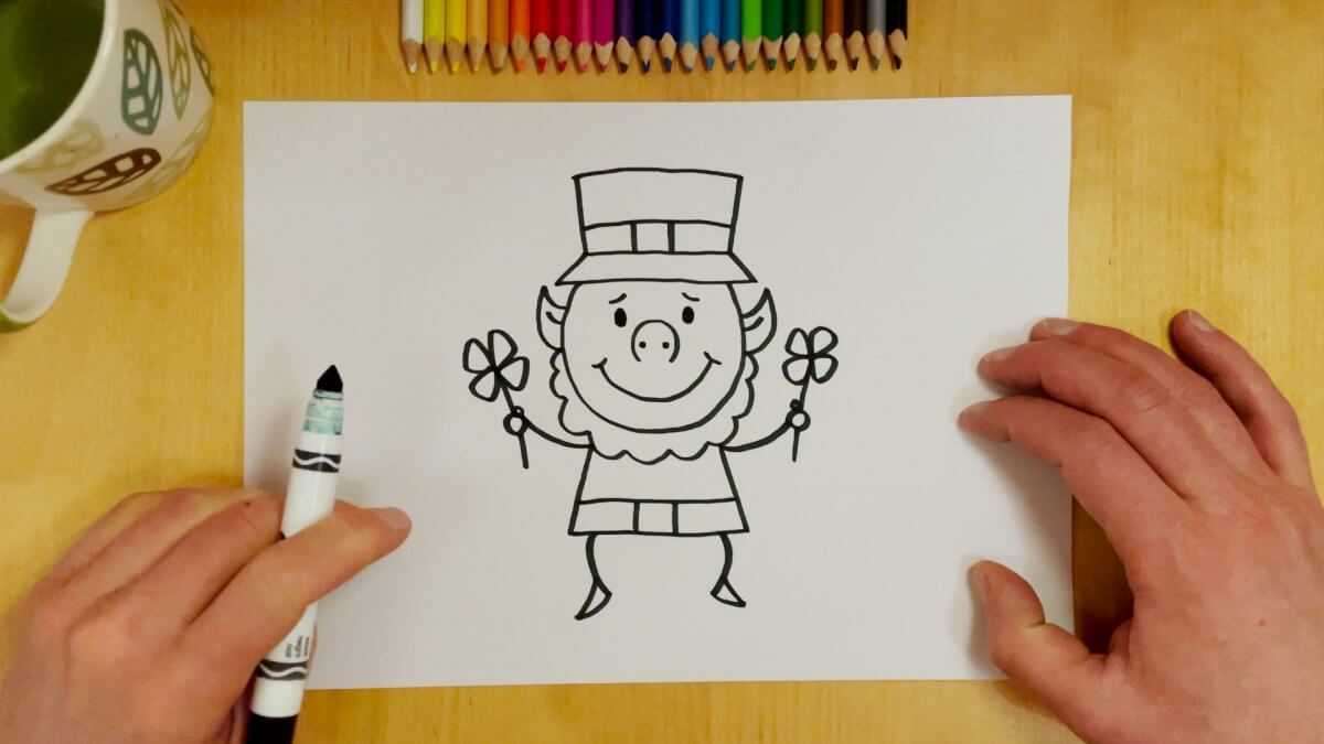 🍀 How to Draw a St. Patrick's Day Leprechaun | Easy, Easy Drawing for Kids