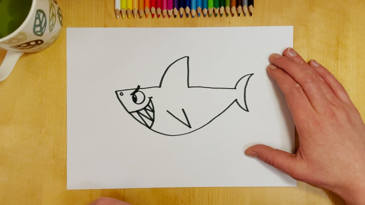 🦈 How to Draw a Cartoon Shark | Easy, Easy Drawing for Kids
